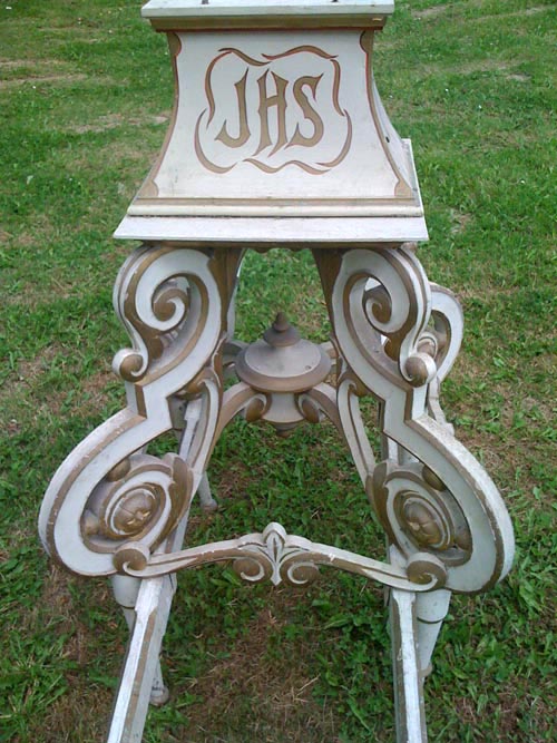 A2274 Antique French Religious Statue Stand