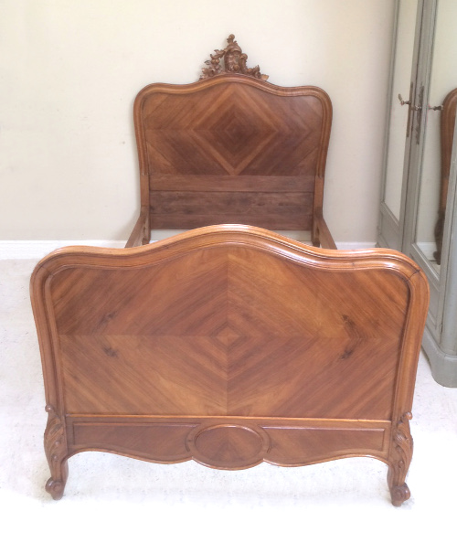 IB4145 ANTIQUE FRENCH ROCOCO LARGE SINGLE BEDS
